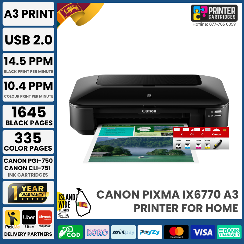 Canon PIXMA IX6770 A3 Printer | Print Only